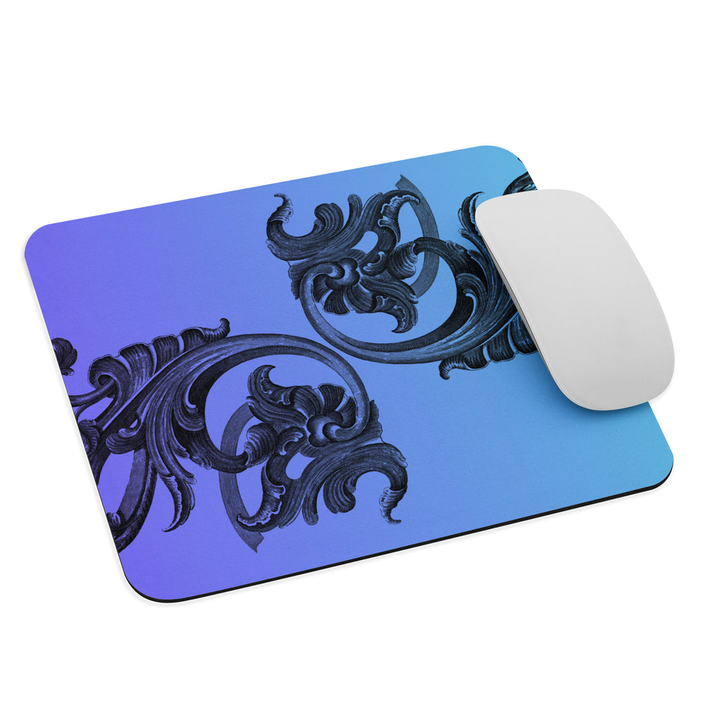 Art Nouveau Filigree Design Purple Blue Gradient Mouse Pad 8.7″ × 7.1 ...