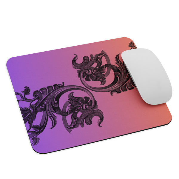 Art Nouveau Filigree Design Purple Orange Gradient Mouse Pad 8.7″ × 7 ...